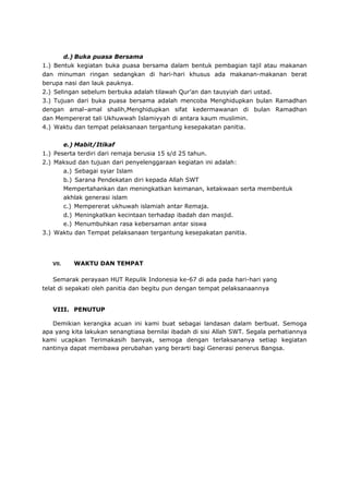 contoh proposal kegiatan ramadhan dan Agustusan | DOC
