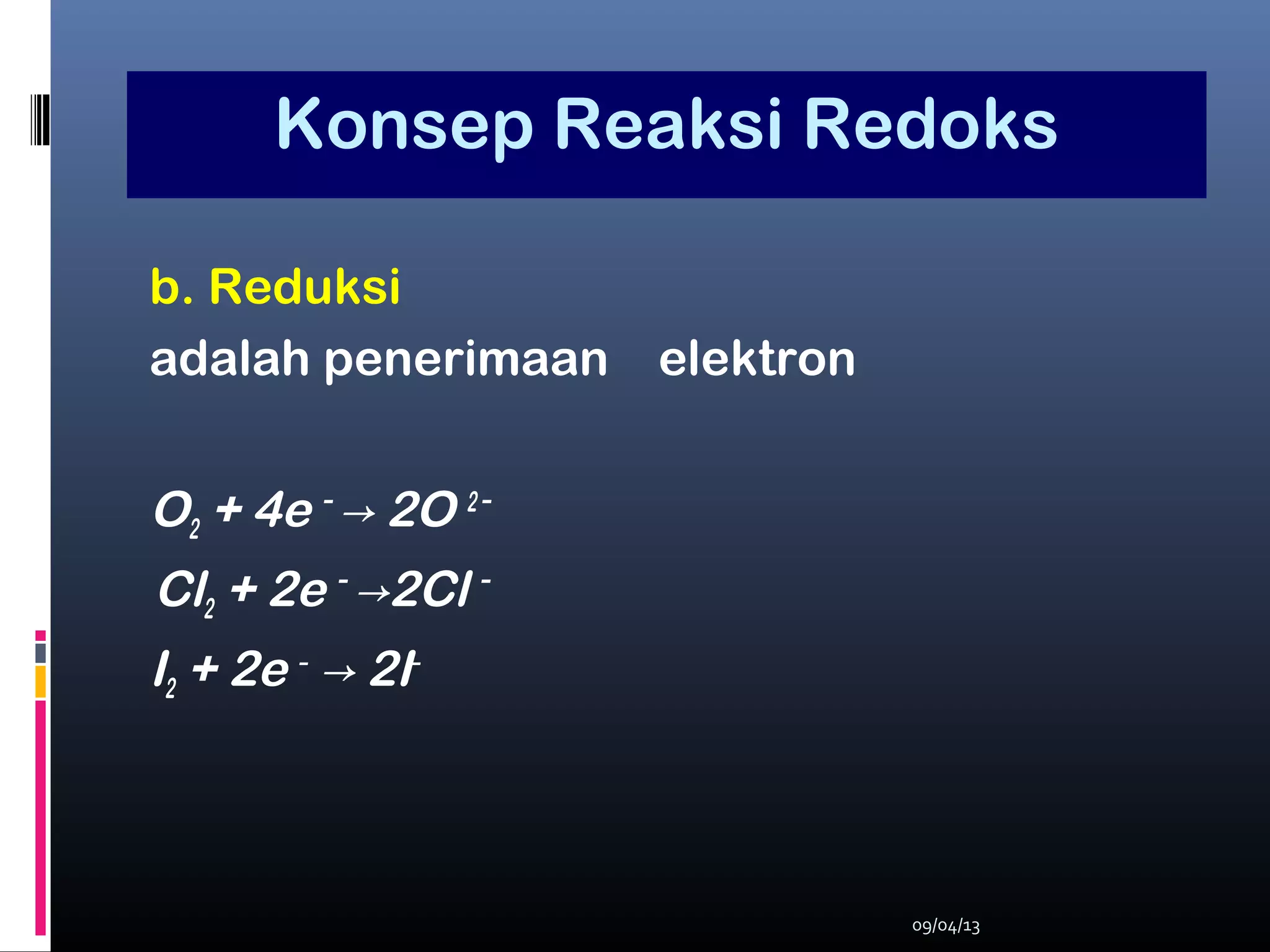 Konsep redox reaksi oksidasi reduksi | PPT