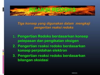 Konsep redox reaksi oksidasi reduksi | PPT