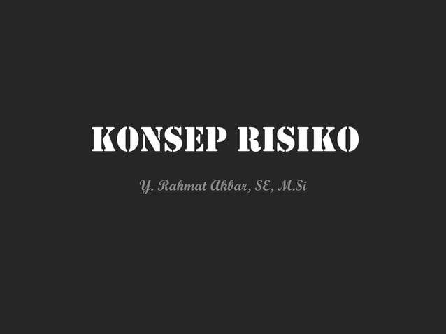 Konsep risiko | PDF