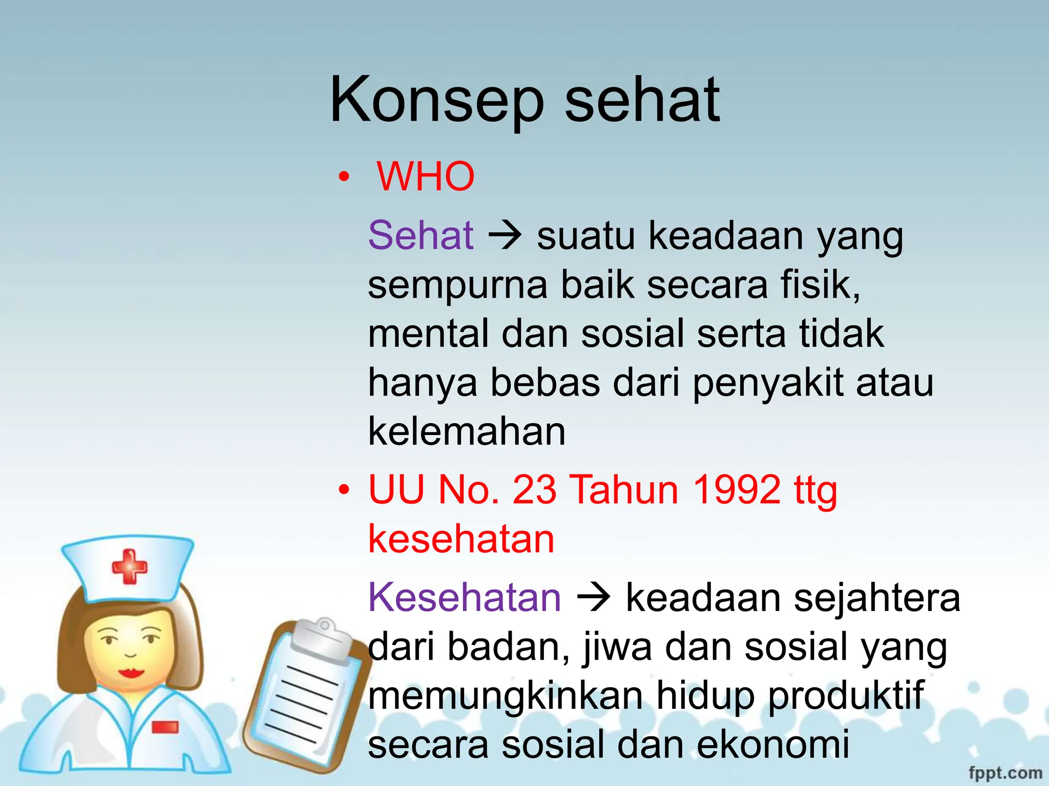 materi konsep sehat sakit bagi mahasiswa | PPT