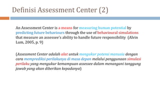 Konsepsi Assessment Center | PPTX