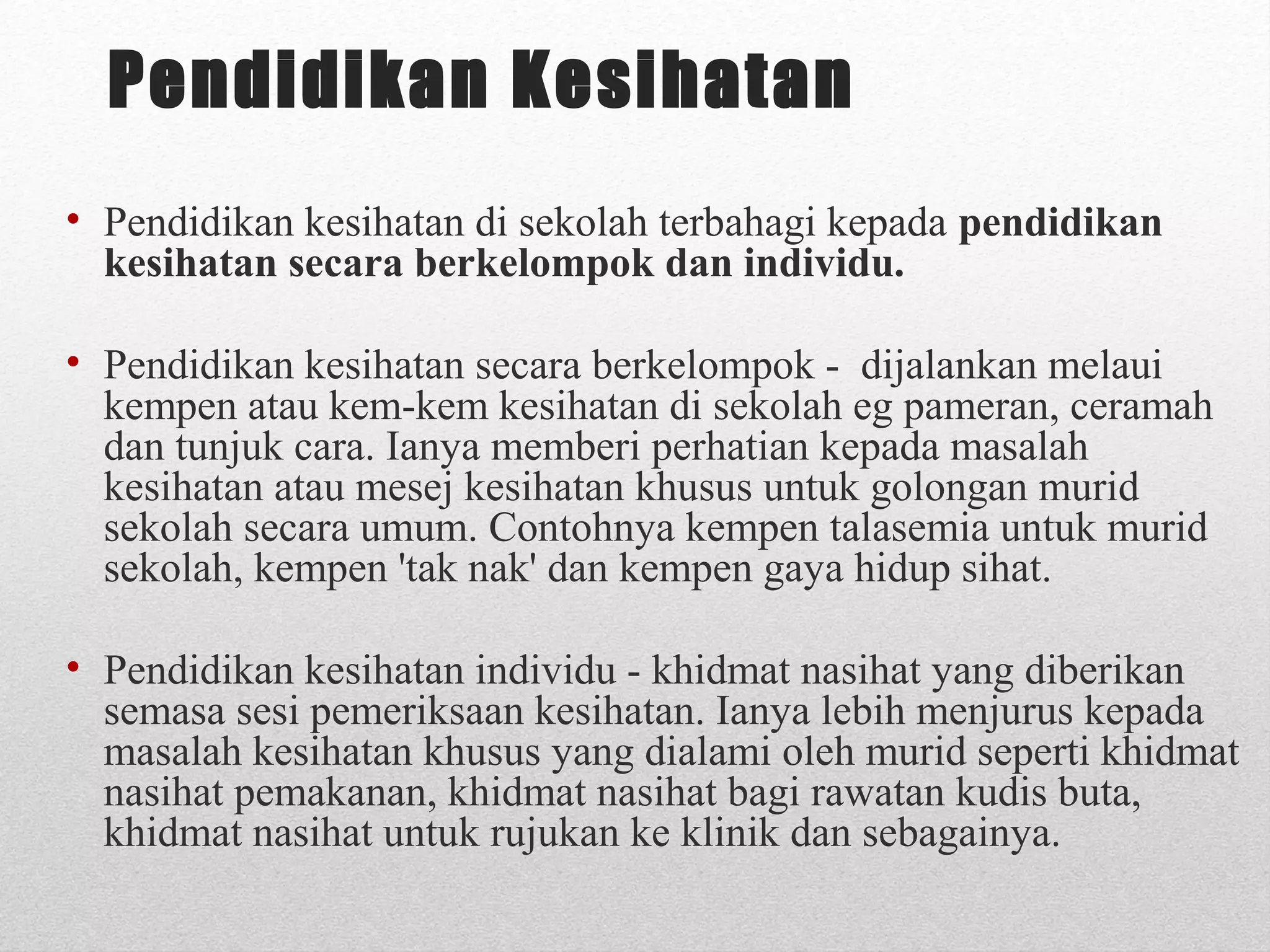 Konsep & Skop Program Kesihatan Sekolah | PPT