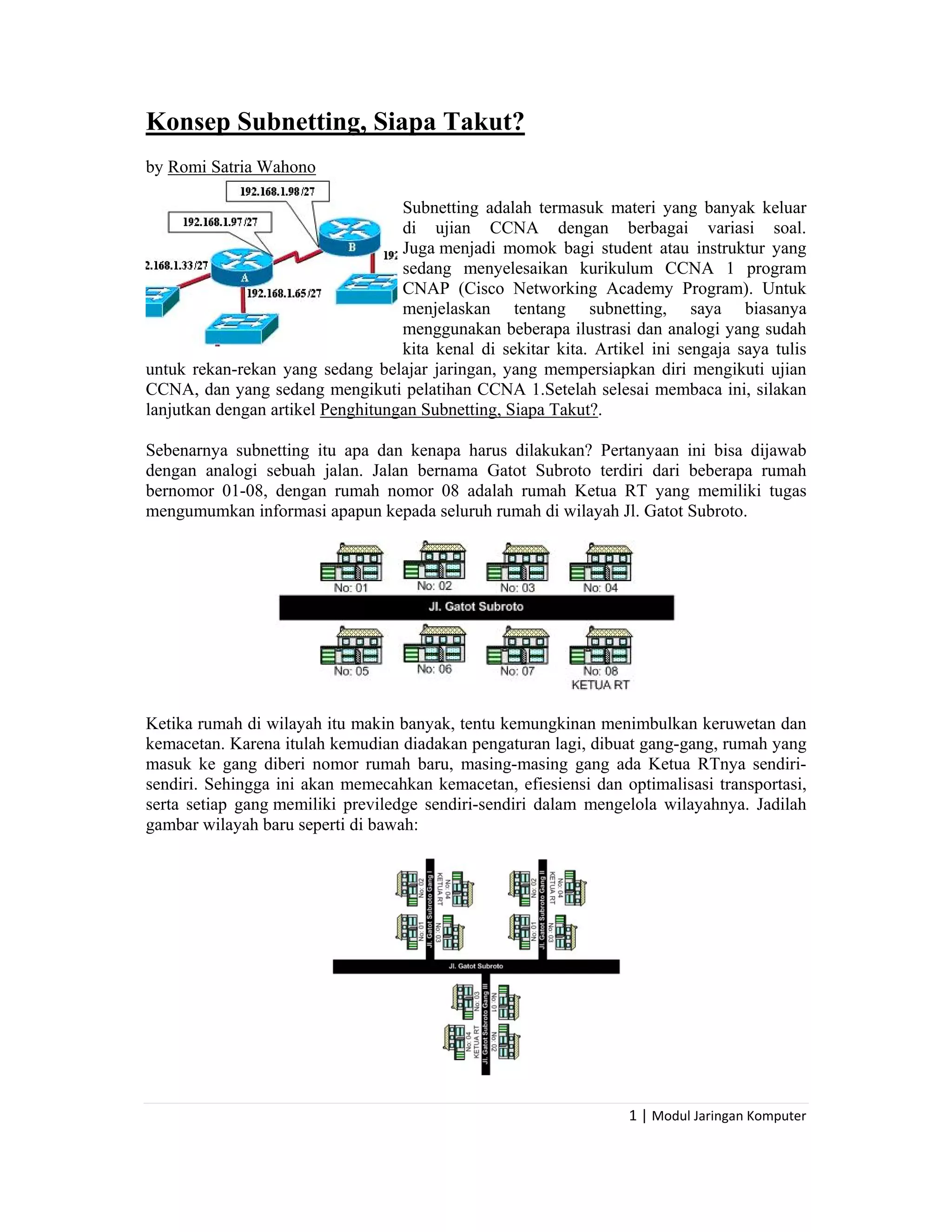 Konsep Subnetting - Jaringan Komputer | PDF