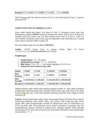 Konsep Subnetting - Jaringan Komputer | PDF