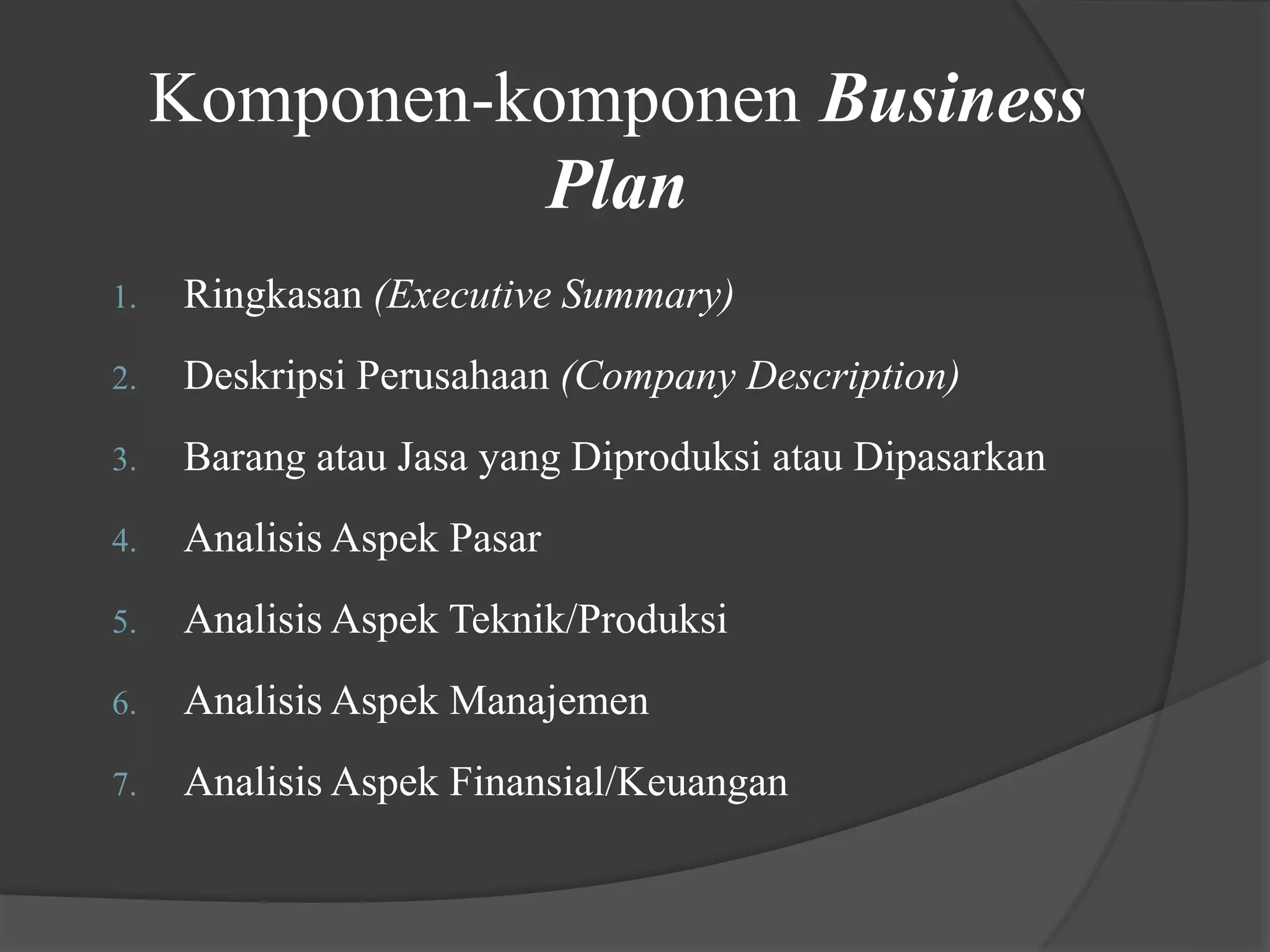Konsep Teori Bussiness Plan - Widiana rahayu 1300674 | PPTX