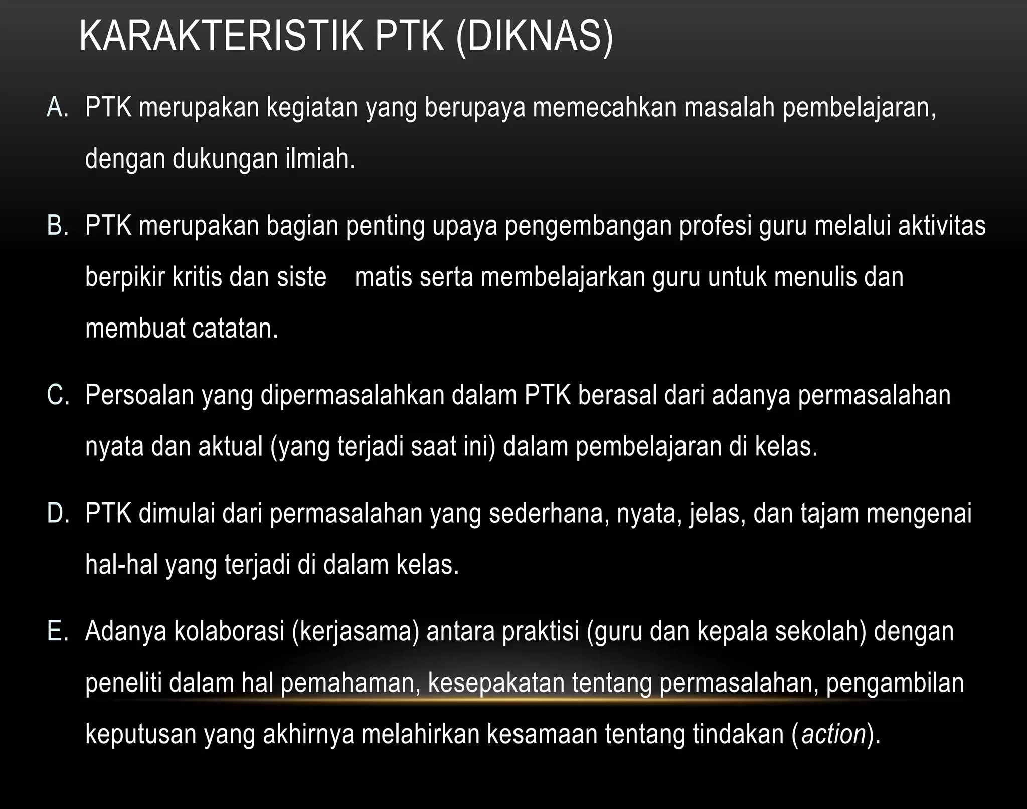 Konsep teori dan contoh PTK | PPTX