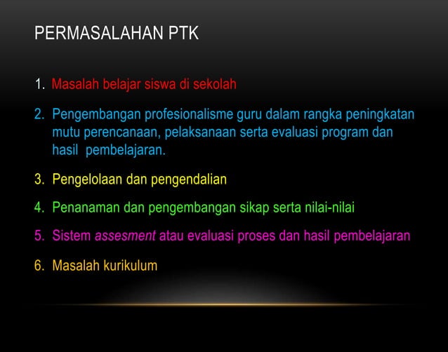 Konsep teori dan contoh PTK | PPTX