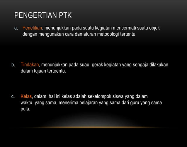 Konsep teori dan contoh PTK | PPTX