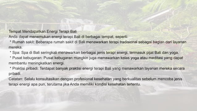 Konsep Terapi Berbasis Energi untuk perkenalan | PPTX