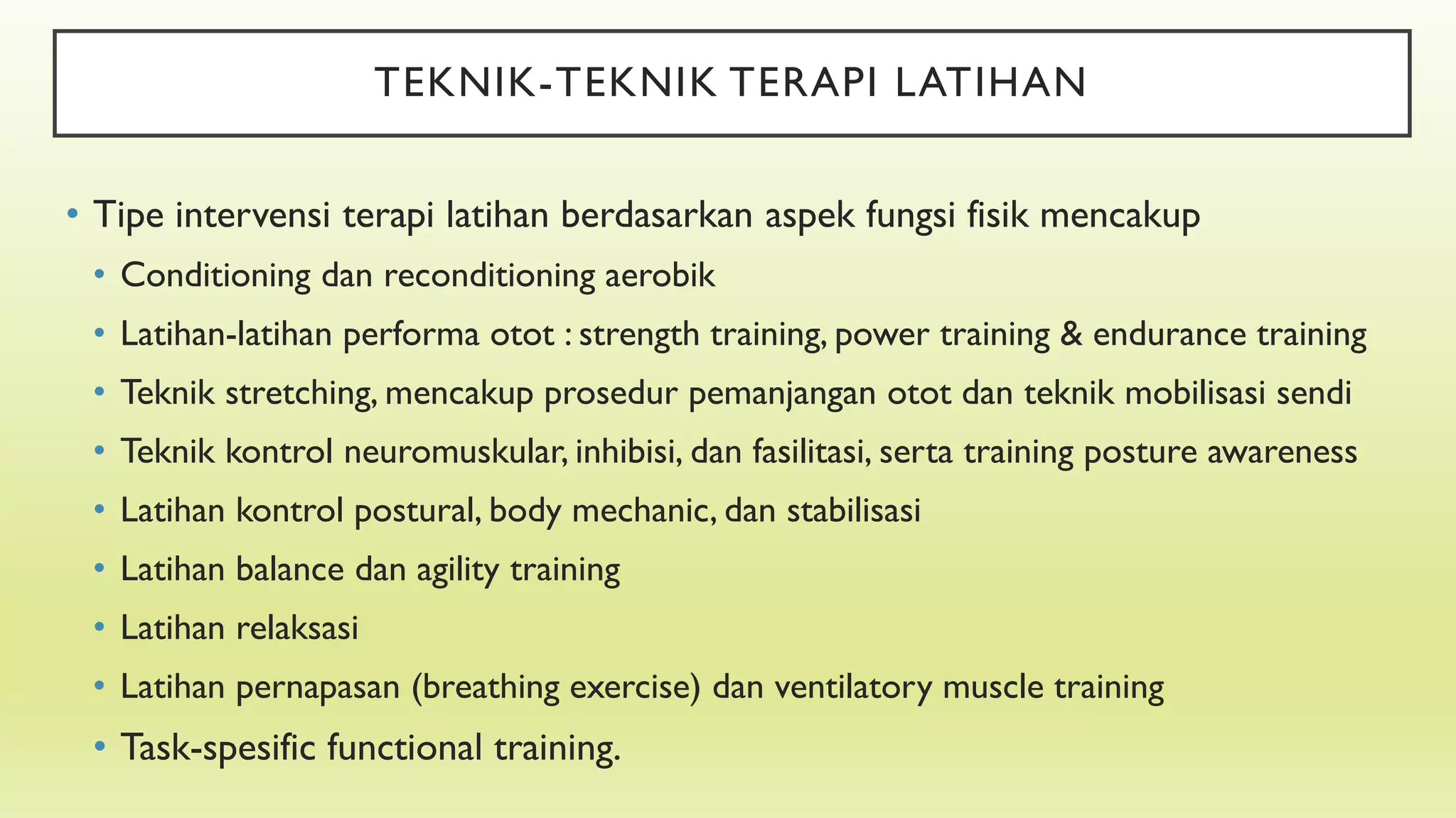 Konsep Terapi Latihan | PDF