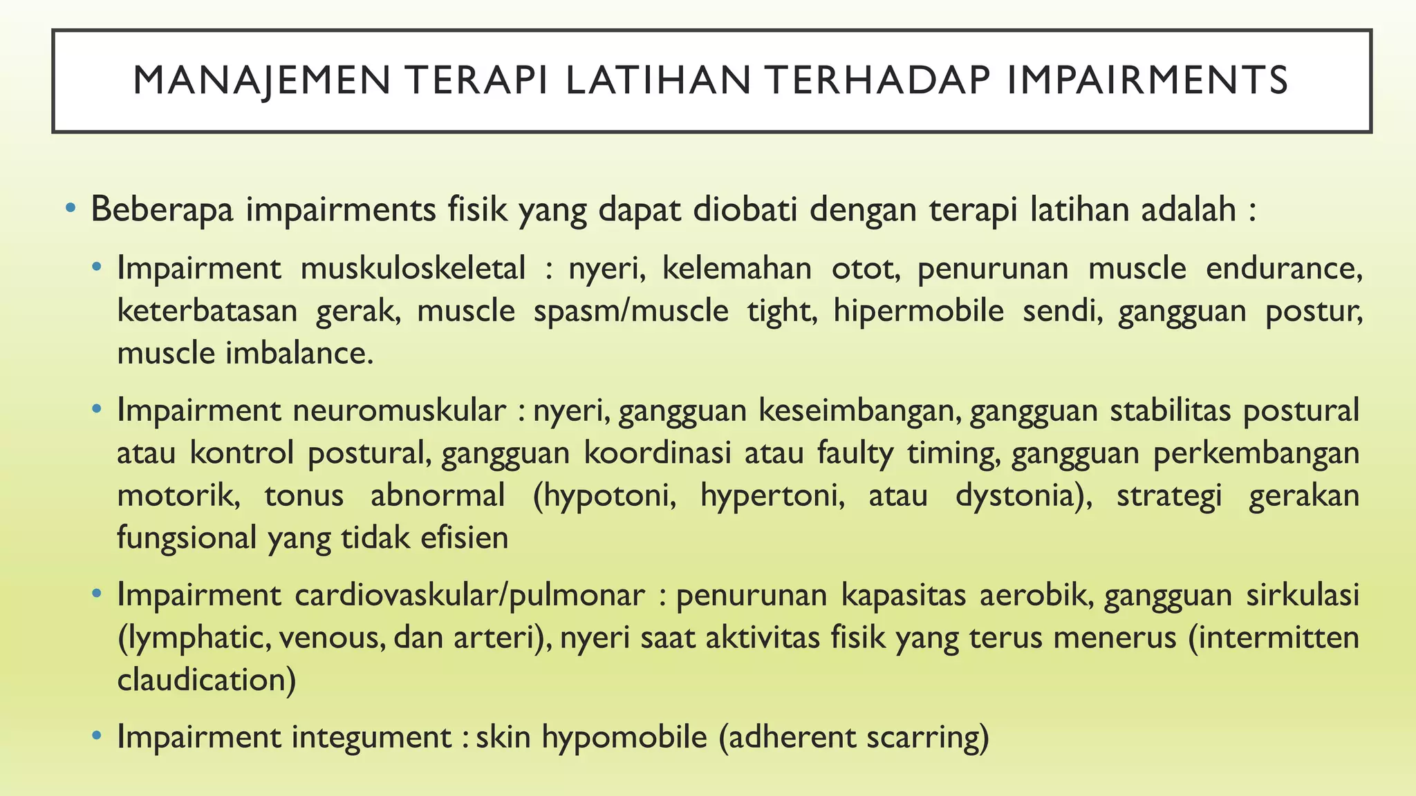 Konsep Terapi Latihan | PDF