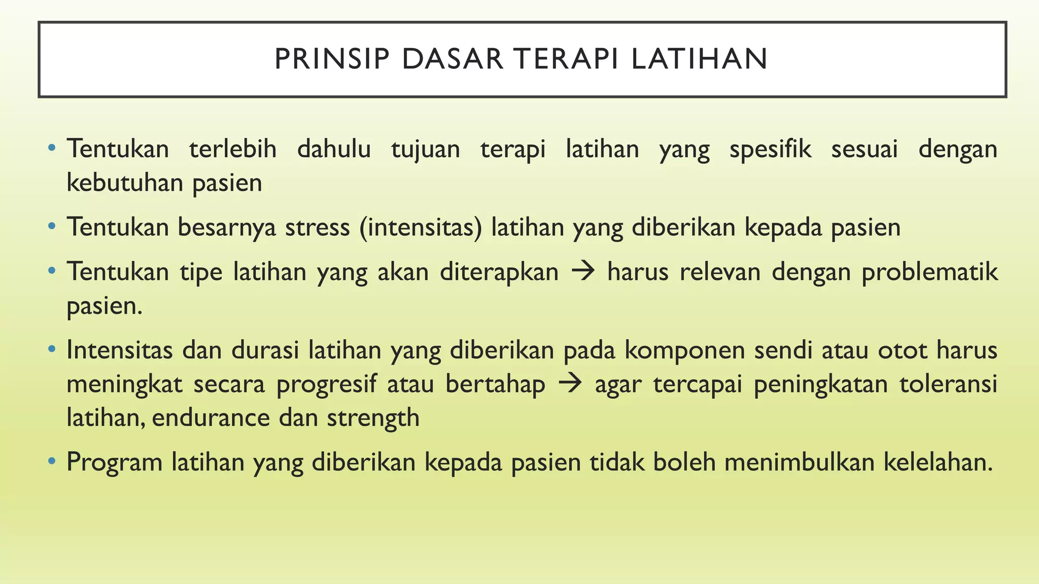 Konsep Terapi Latihan | PDF