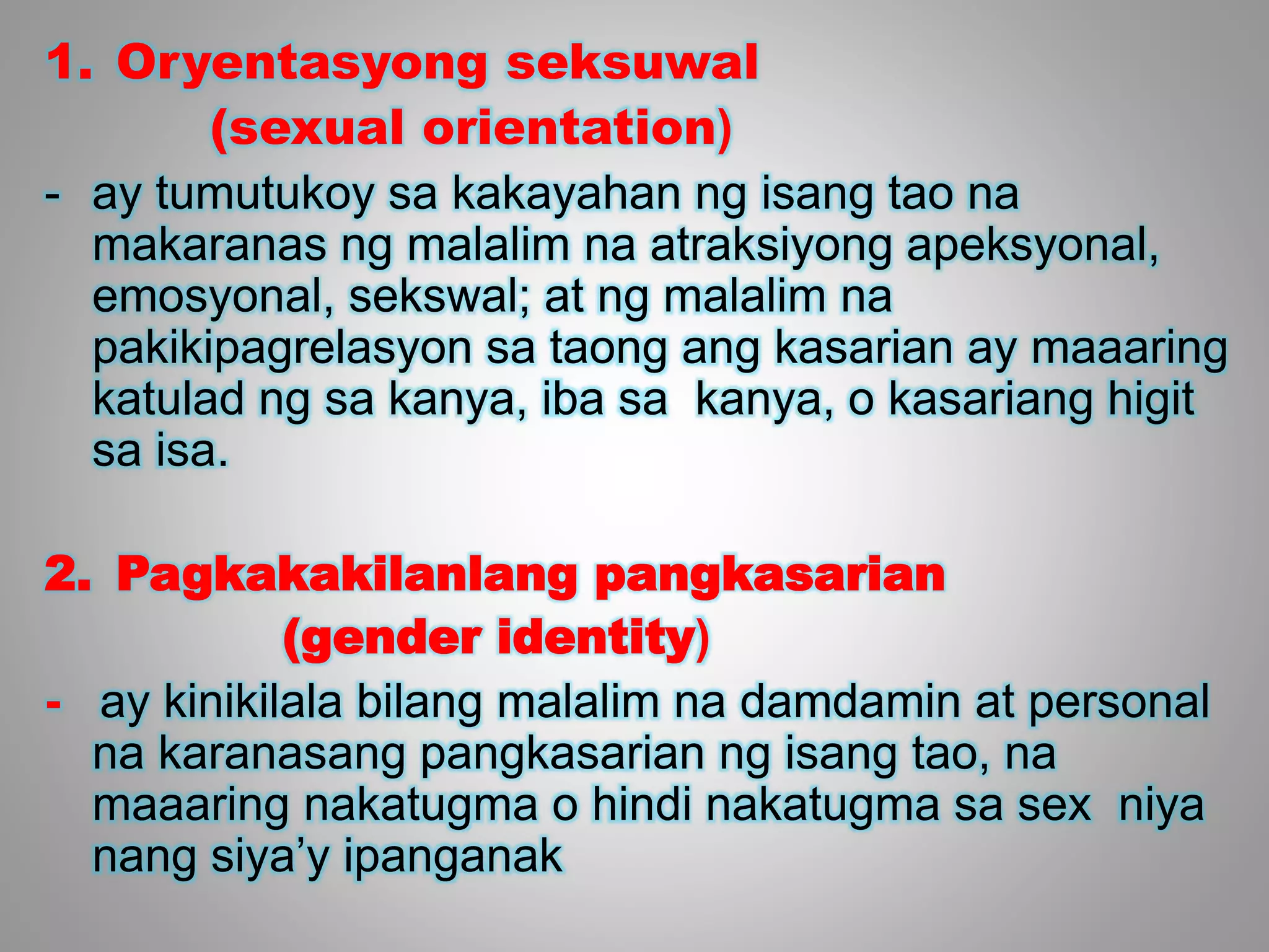 Konsepto ng Gender at Sex | PPTX