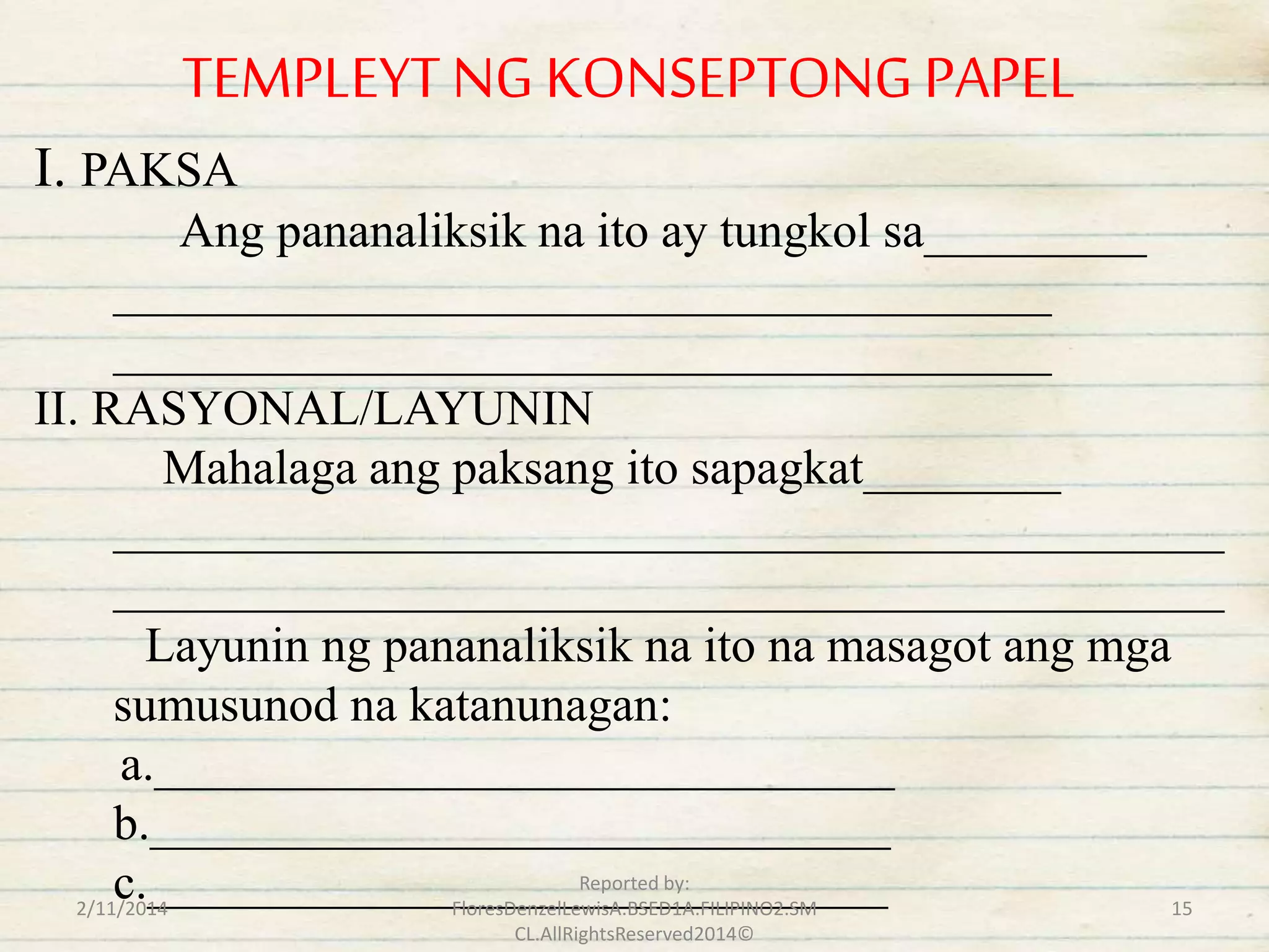 Konseptong papel. filipino | PPTX