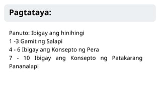 KONSEPTO NG PERA, URI NG PERA AT KASAYSAYAN NG PERA | PPTX