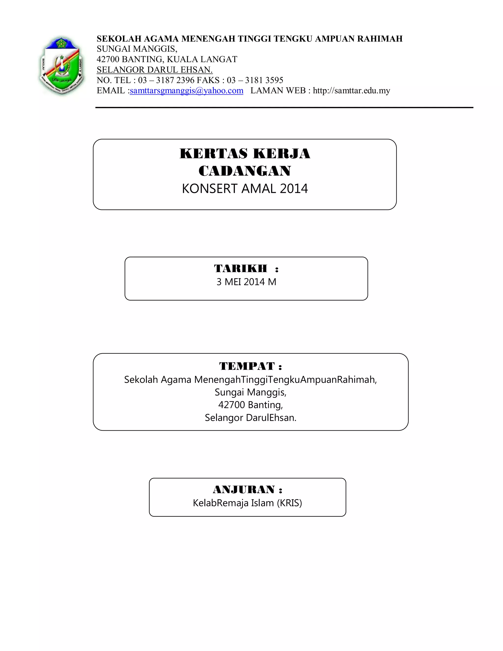 Konsert amal samttar 2014 | PDF