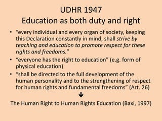 Universal Human Rights Education and Sports | PPTX