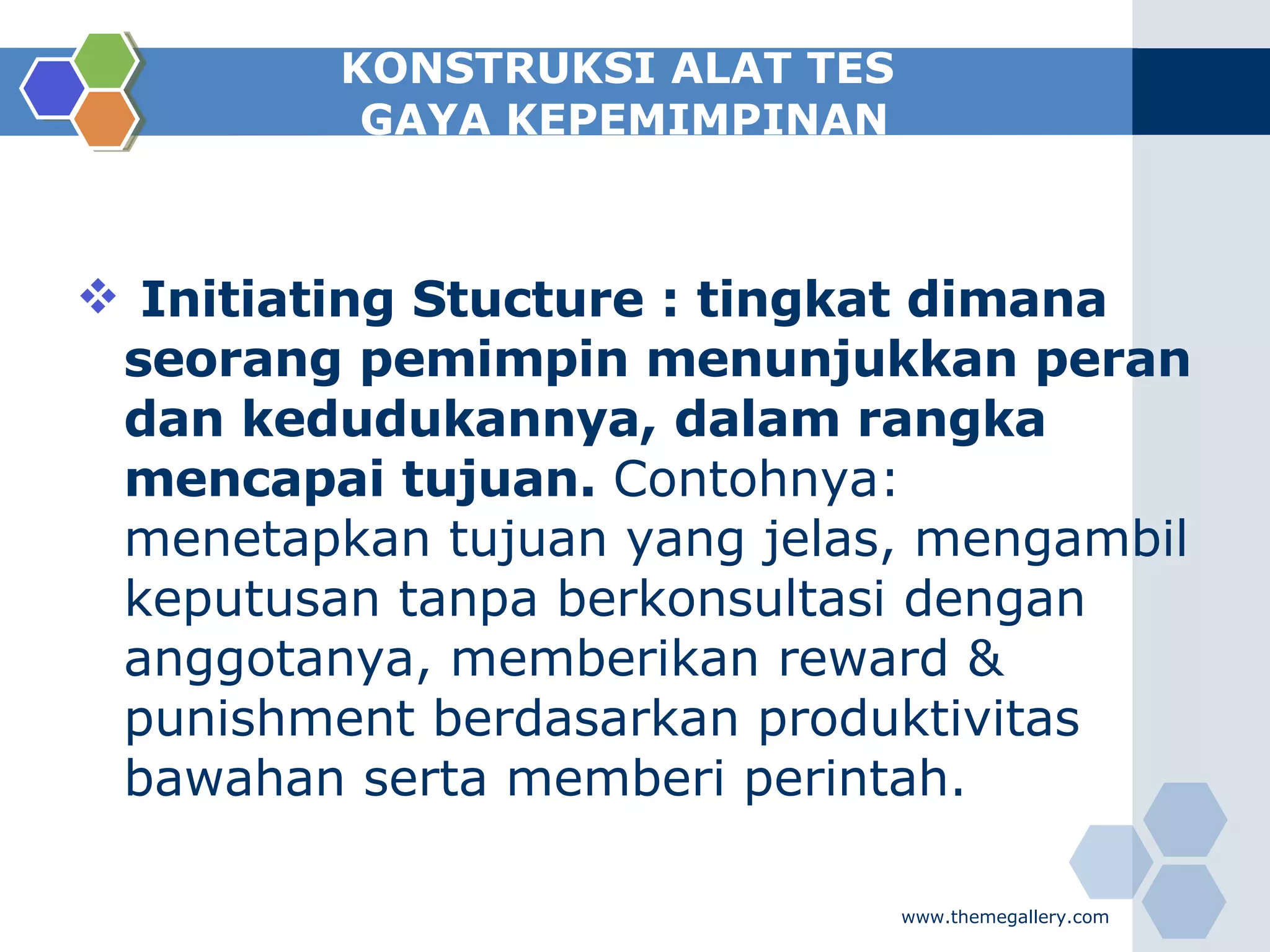Konstruksi Alat Ukur Gaya Kepemimpinan | PPT
