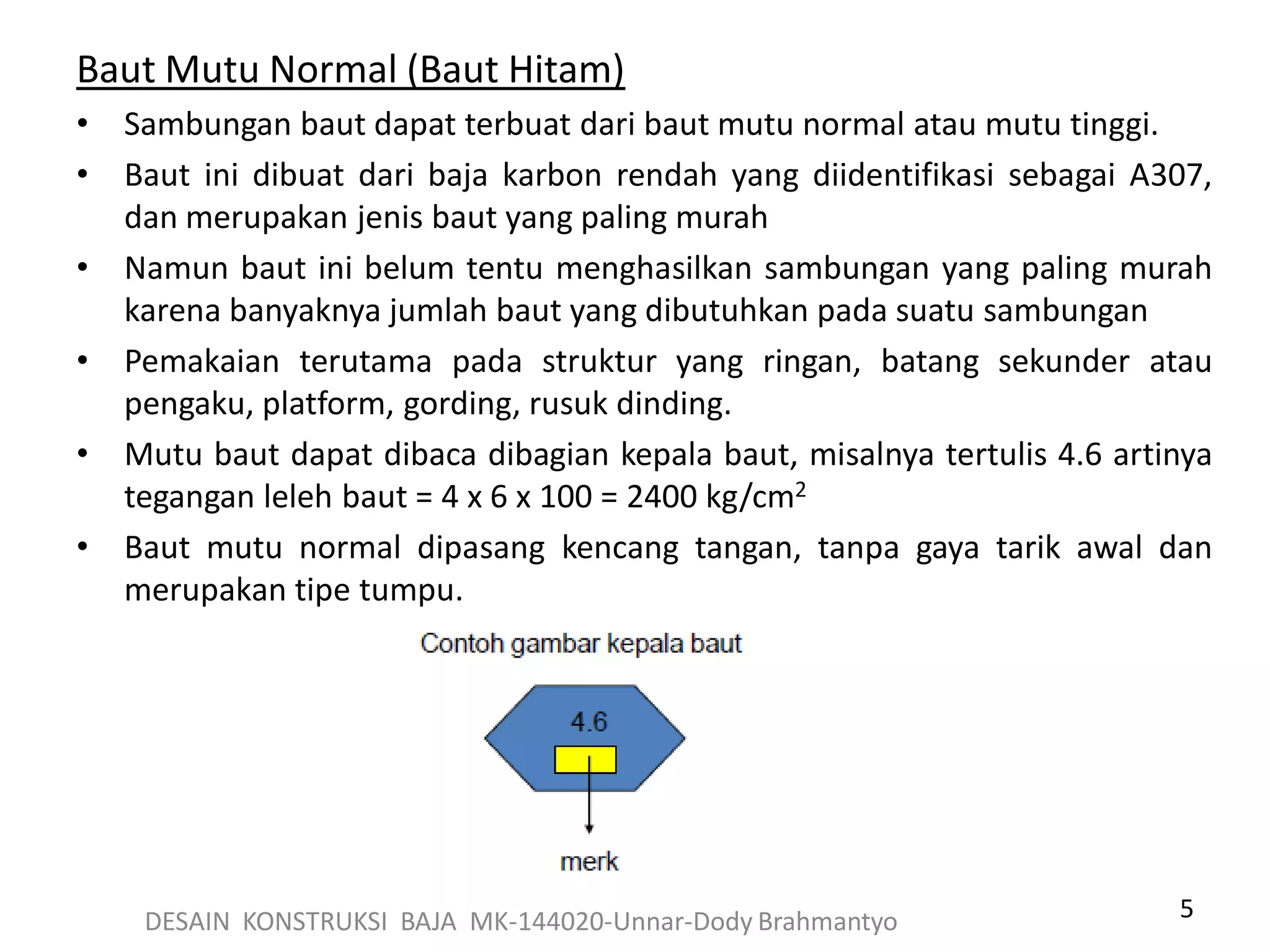 Konstruksi baja-3 sambungan-baut | PDF