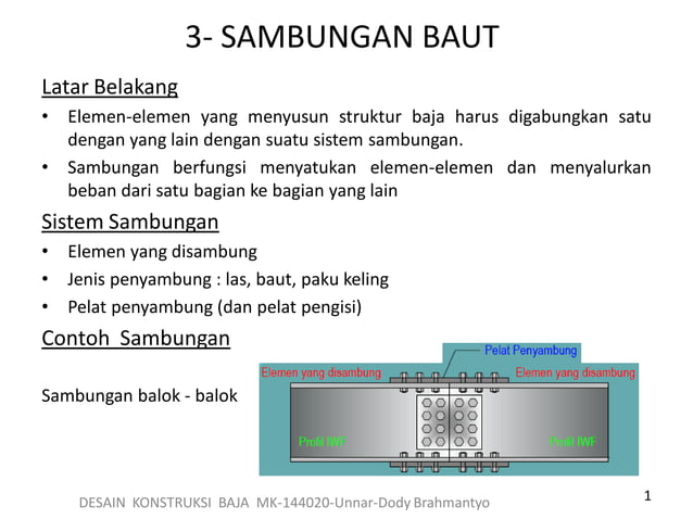 Konstruksi baja-3 sambungan-baut | PDF