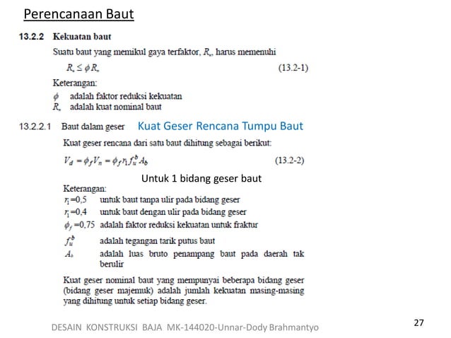 Konstruksi baja-3 sambungan-baut | PDF