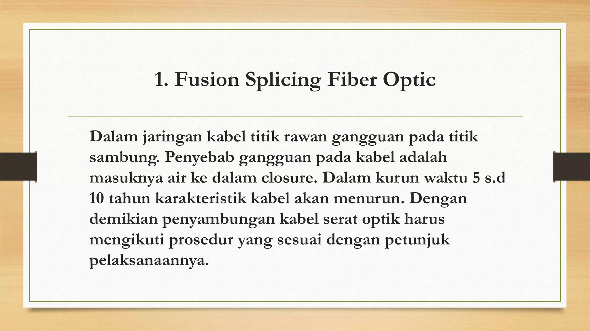 Konstruksi kabel fiber optic | PPTX