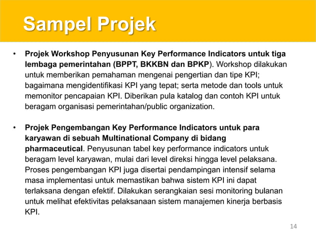Konsultan KPI dan Contoh KPI | PPT