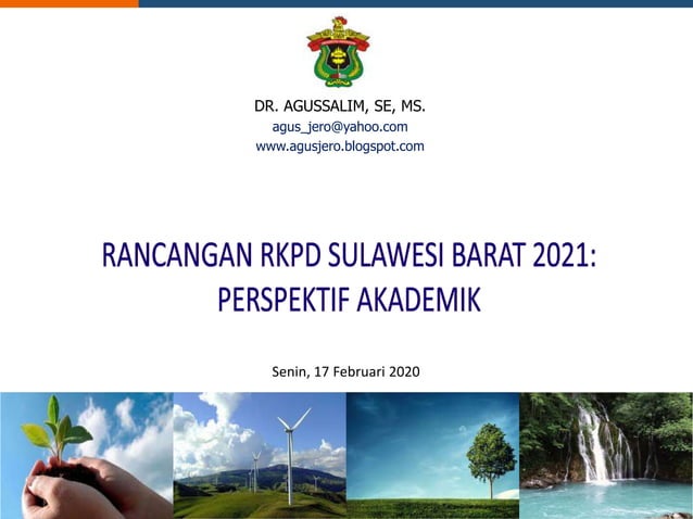 RANCANGAN RKPD SULAWESI BARAT 2021: PERSPEKTIF AKADEMIK | PPT