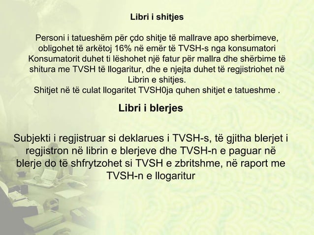 Tatimi mbi vleren e shtuar (Kontabiliteti Tatimor) | PPTX