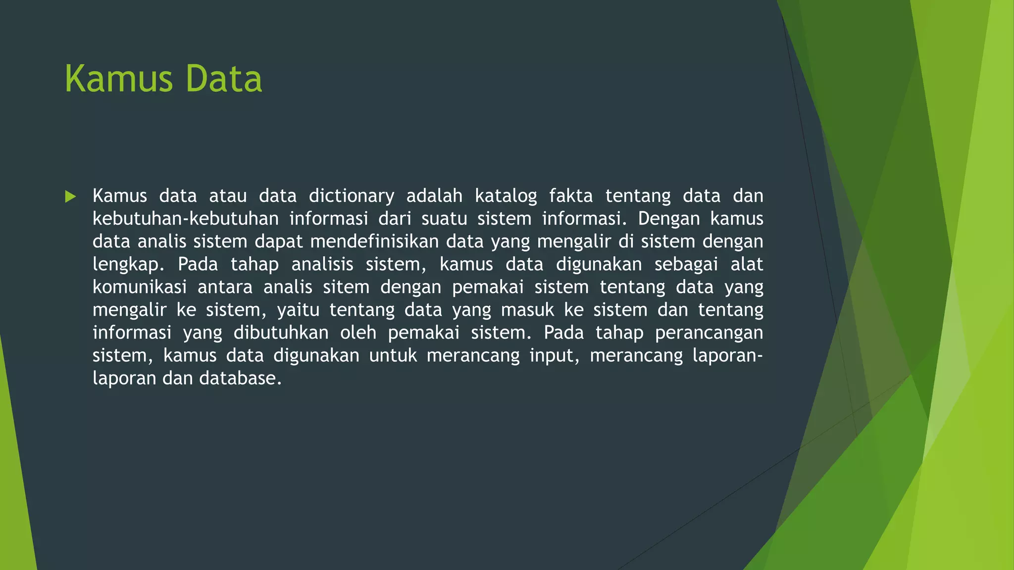 Konteks, Data Flow Diagram dan Kamus Data | PPTX