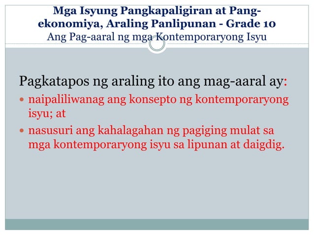 Kontemporaryong isyu | PPTX
