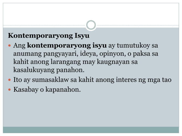 Kontemporaryong isyu | PPTX