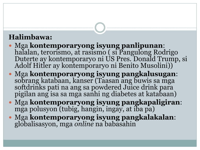 Kontemporaryong isyu | PPTX