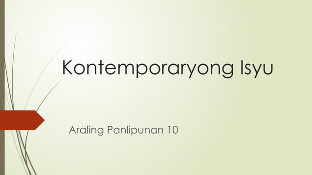 Kontemporaryong Isyu .pptx NGa pilipinas | PPTX