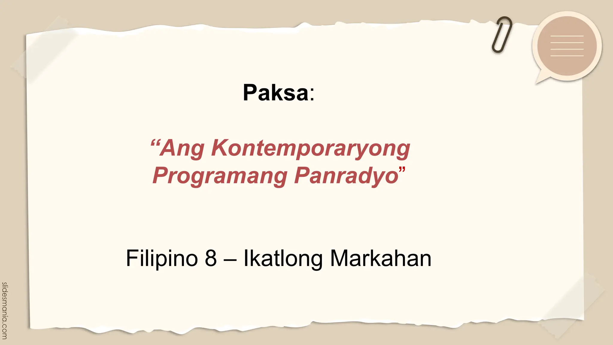 KONTEPORARYONG PANRADYO 8.pptxxxxxxxxxxxxxx | PPTX