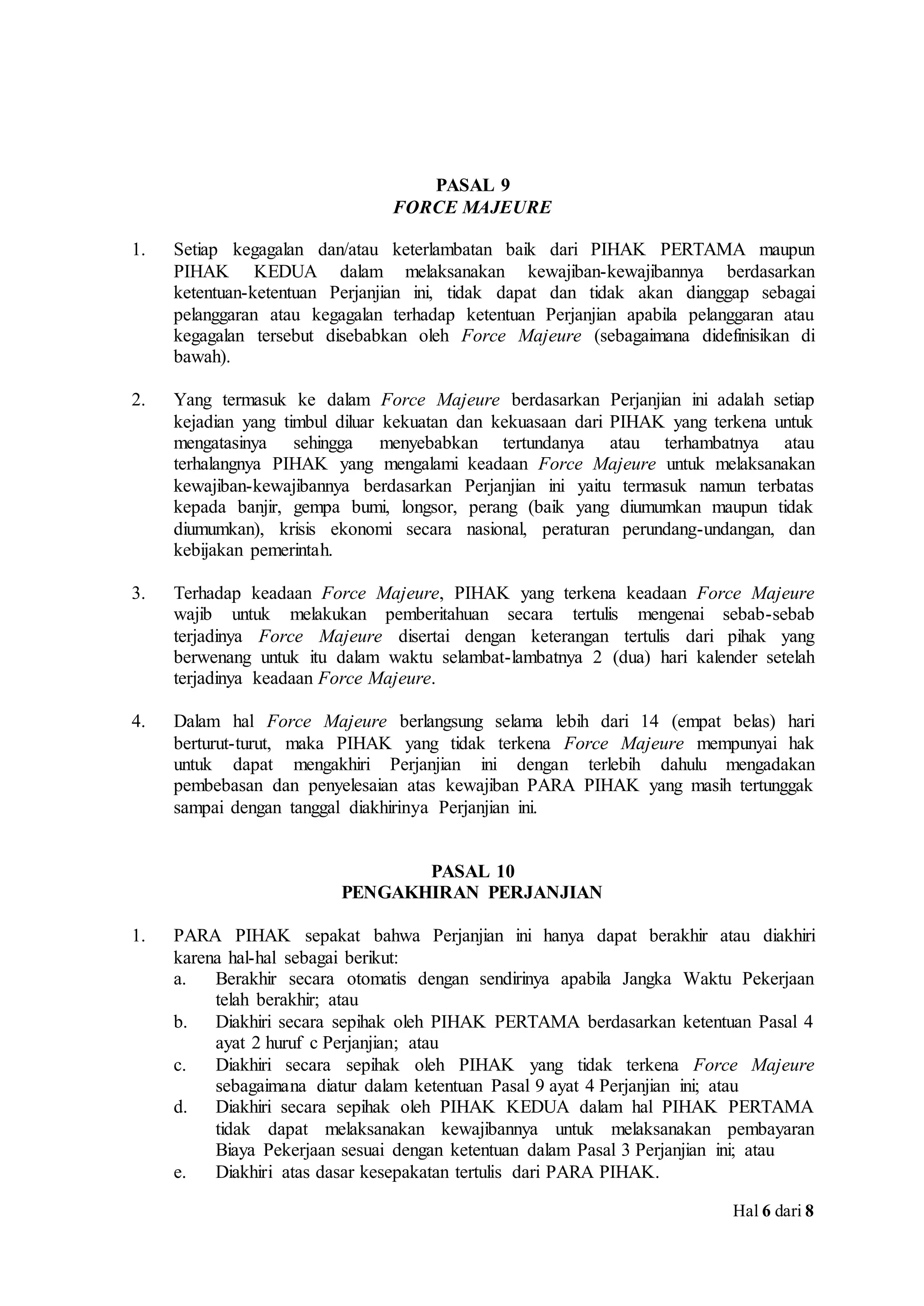 Contoh Kontrak Kerja Kegiatan Ekspolrasi IUP Terbaru (Beli Perjanjian ...