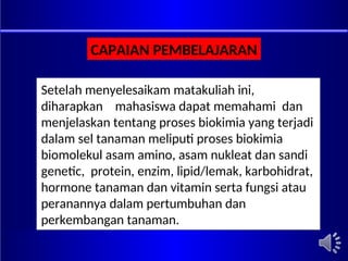 mata kuliah biokimia pertemuan pendahuluan | PPT