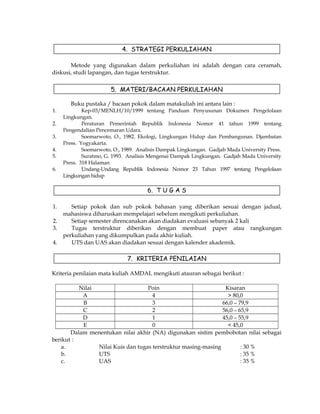 Kontrak kuliah amdal | DOC