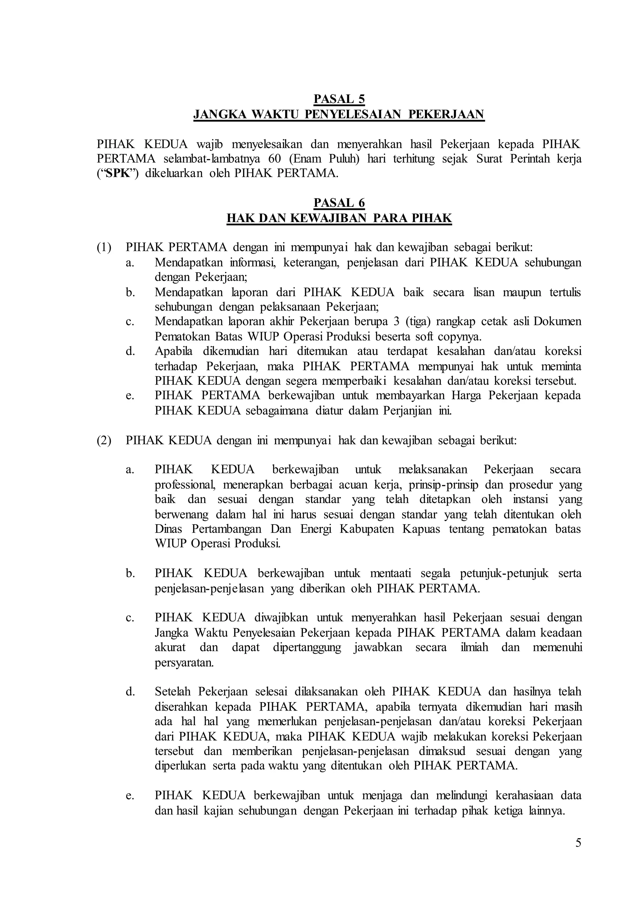 Contoh Kontrak Pematokan WIUPH Terbaru (Beli Perjanjian, Hub ...