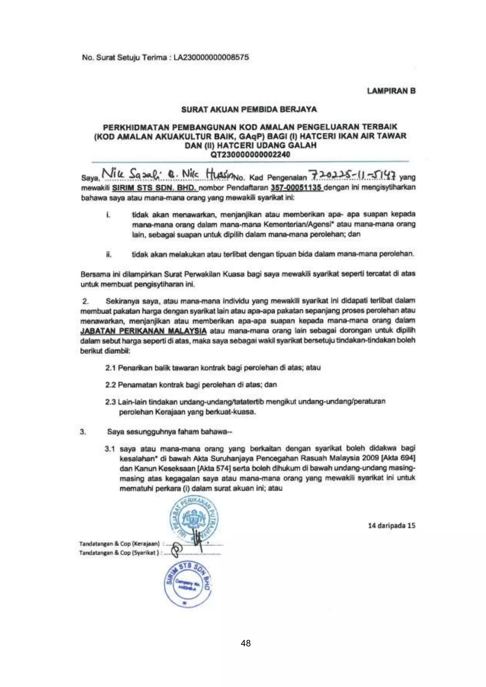 KONTRAK PERKHIDMATAN PEMBANGUNAN STANDARD KOD AMALAN DOF-SIRIM 13062023.docx