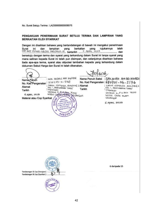 KONTRAK PERKHIDMATAN PEMBANGUNAN STANDARD KOD AMALAN DOF-SIRIM 13062023.docx