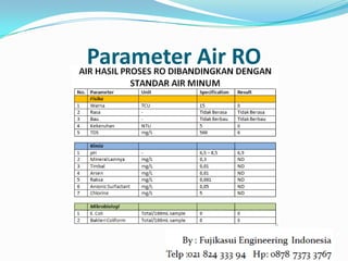 Kontraktor ahli instalasi RO -- Fujikasui Engineering Indonesia ...
