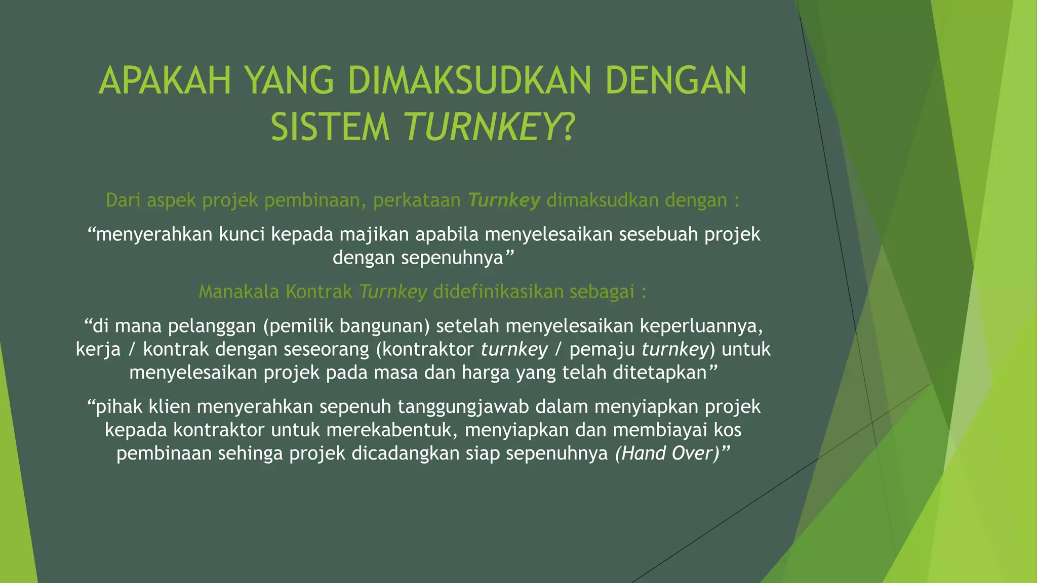 Kontrak ‘turnkey’ | PPTX