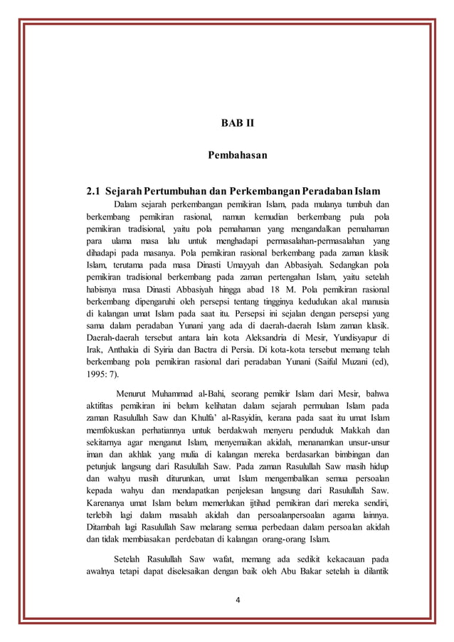 Kontribusi islam dalam pengembangan peradaban dunia | DOCX