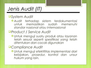 Kontrol dan audit sistem informasi | PPT