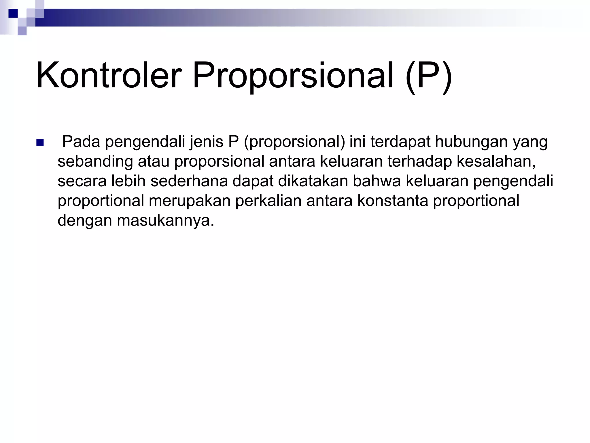 Kontroler proporsional | PPT