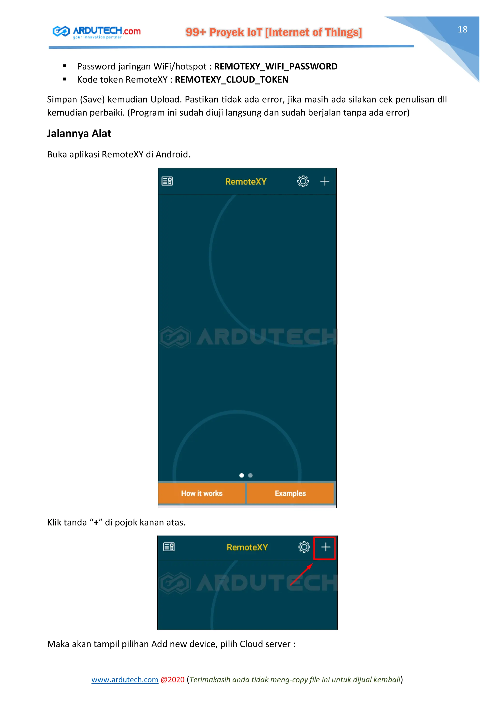 Pengendali lampu berbasis iot dengan remote xy untuk menyalakan lampu | PDF