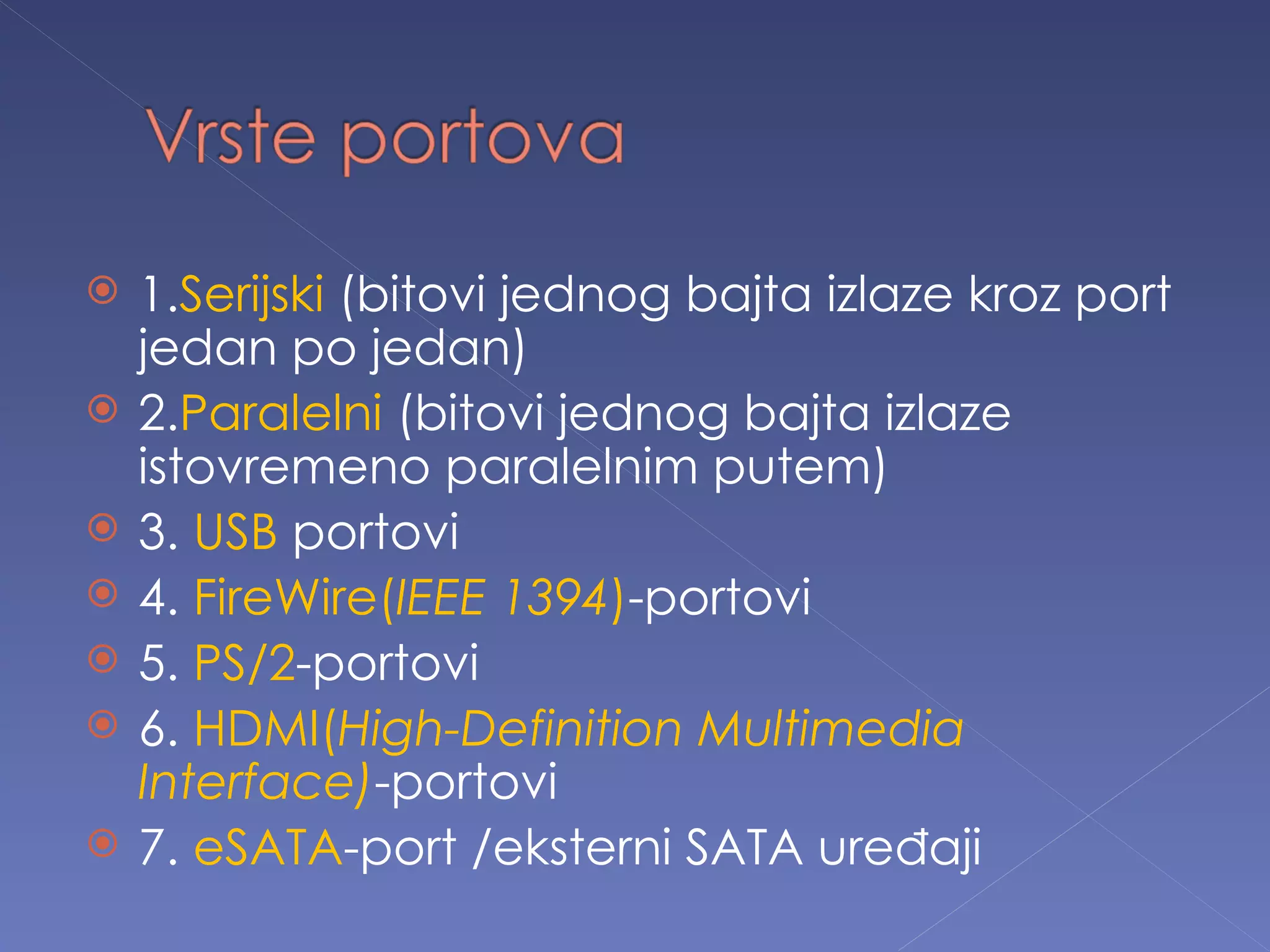 Kontrolori, portovi, spoljna memorija | PPT
