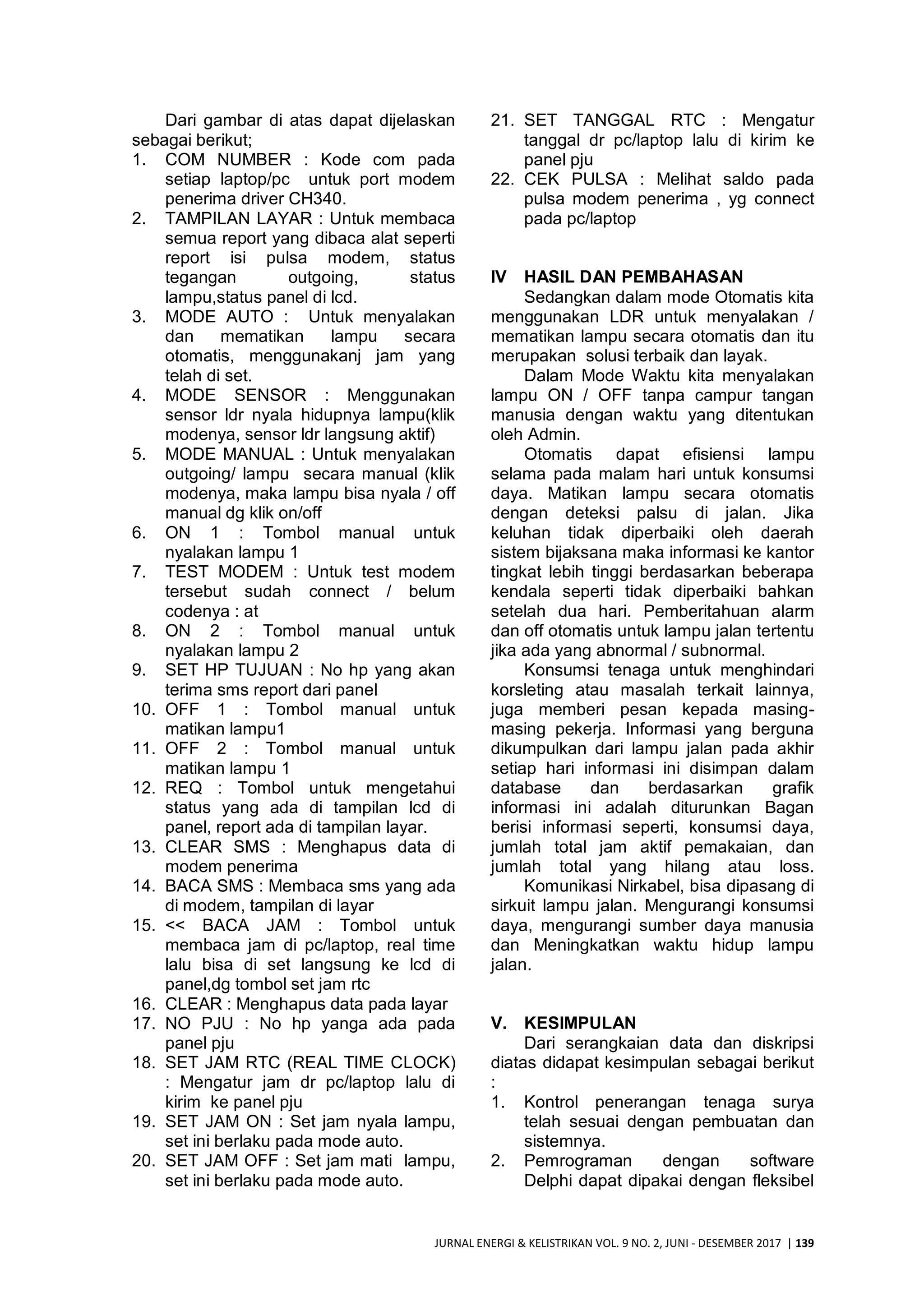 Kontrol penerangan pju | PDF
